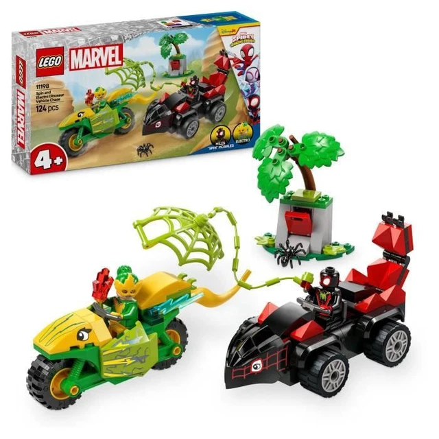 LEGO MARVEL 11198 Course-poursuite entre Spin et Electro en dino ...