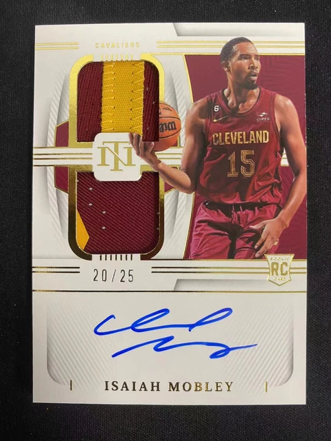 22-23 TRÉSORS NATIONAUX Isaiah Mobley 20/25 matériaux recrue ...