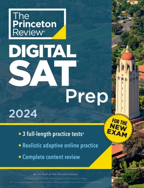 PRINCETON REVIEW - Princeton Review SAT Prep 2024 3 Practice Tests ...