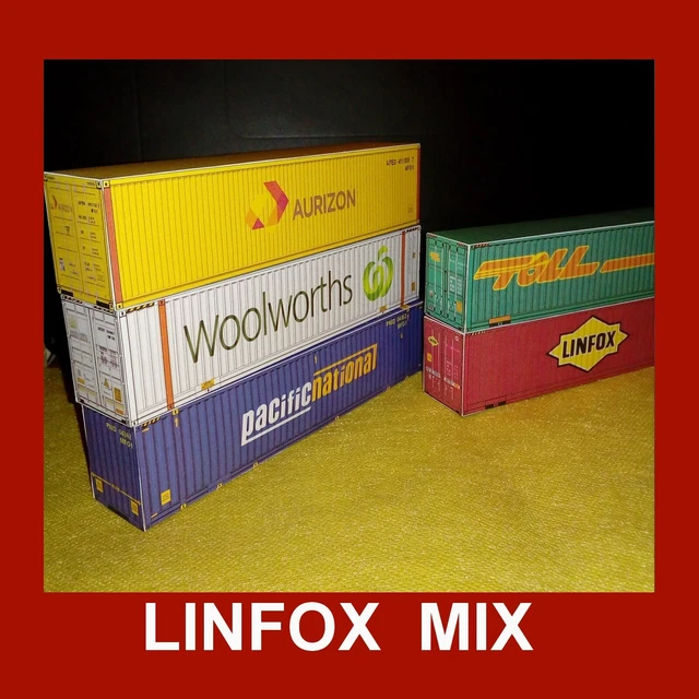 AUSTRALIAN MIXED MODEL Card Freight Shipping Container Kits 40, 45, 48 ...