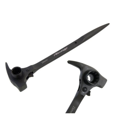19 X 21MM RATCHET SCAFFOLD PODGER SPANNER SCAFFOLDING PRY BAR WRENCH ...