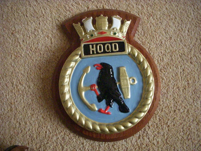 ROYAL NAVY HMS HOOD SHIPS CREST £22.00 - PicClick UK