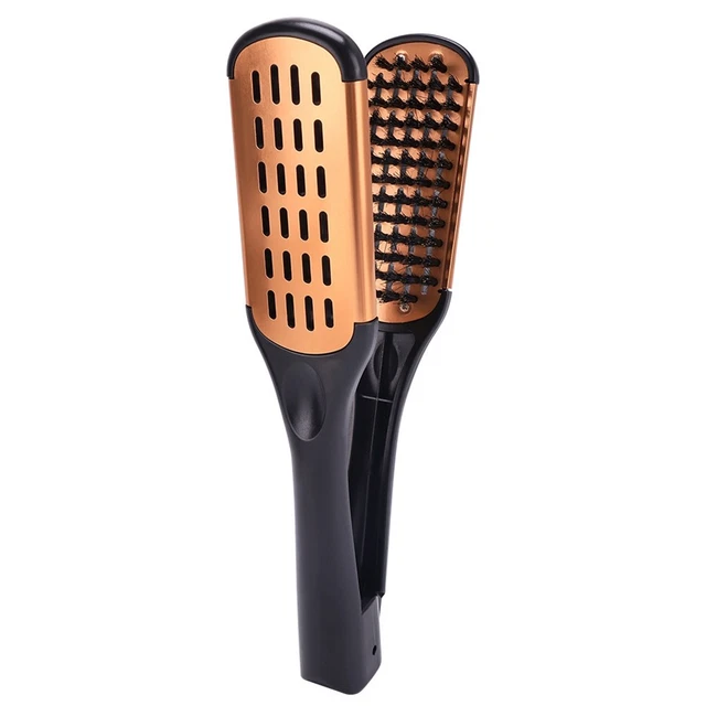 BOAR BRISTLE DOUBLE Sided Brush Comb Clamp Anti-Static Hair ...