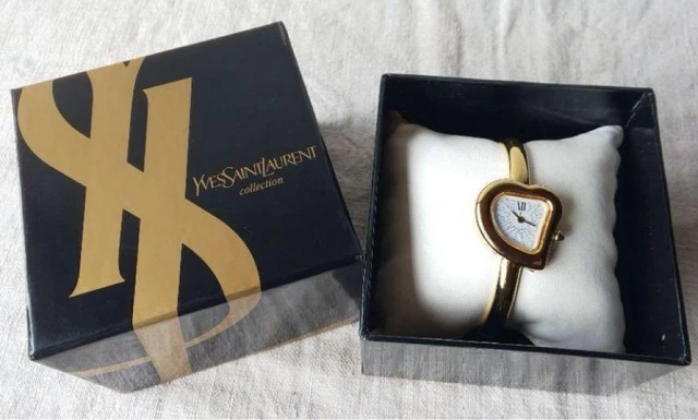YVES SAINT LAURENT 40th Anniversary YSL Heart Watch Wristwatch Gold ...
