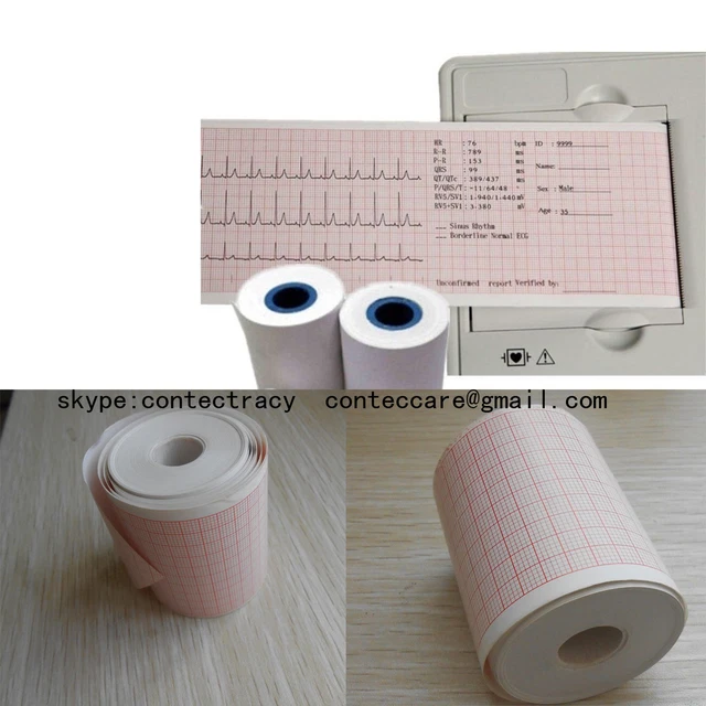 THERMAL PRINTER PAPER for ECG EKG Machine ECG300G,80mm*20meters ...