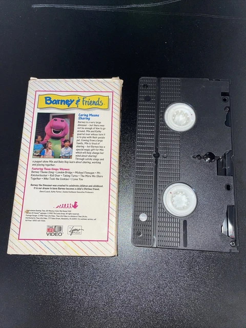 BARNEY FRIENDS CARING Means Sharing VHS Tape RARE Time Life Video Kid ...