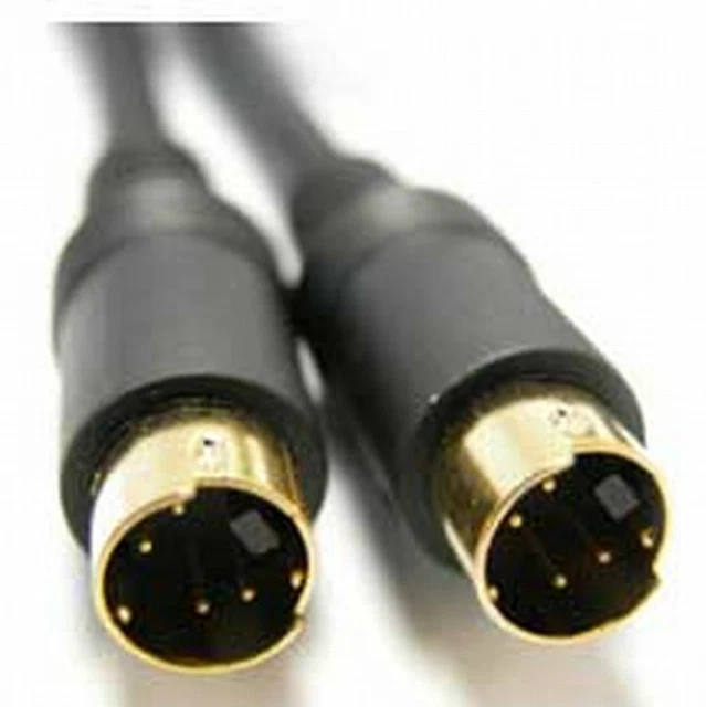 15M, 4 PIN Mini Din Plug To Plug Video Cable, S-Video / Svhs Gold Black ...