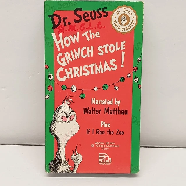DR. SEUSS HOW the Grinch Stole Christmas! VHS Holiday Classic Movie £9. ...