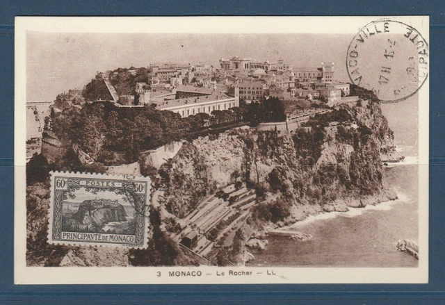 MONACO CARTE MAXIMUM 1943 le rocher de Monaco 60c num 59 EUR 10,00 ...