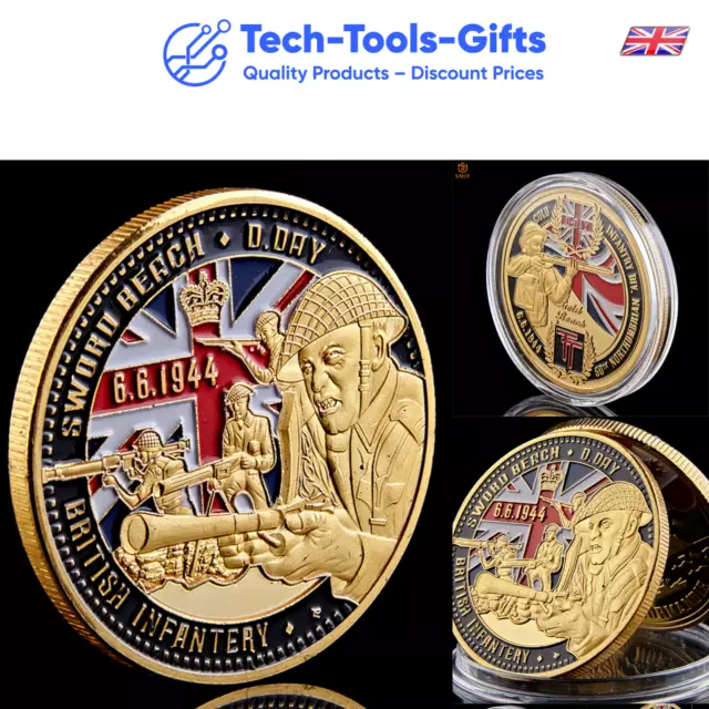 UK BRITISH ARMY D-Day Commemorative Collectible Coin in Display Case UK ...