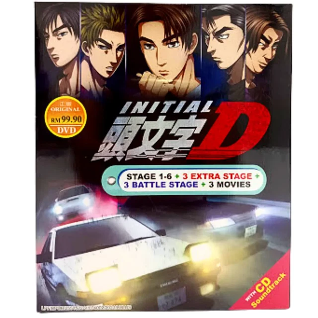 DVD ANIME INITIAL D COMPLETE Stage 1-6 +3 Movie +3 Extra Stage +3 ...
