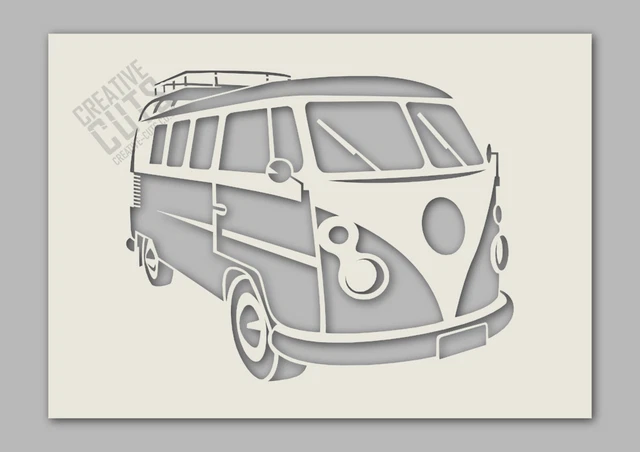 CAMPER VAN STENCIL Retro Design --- Spray and Paint --- Premium Mylar ...