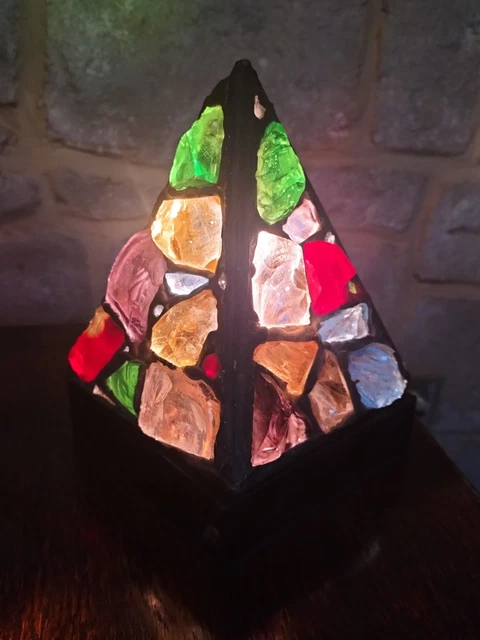 VINTAGE 1950S SIGNED PETER MARSH Rock Glass Table Lamp,Brutalist ...