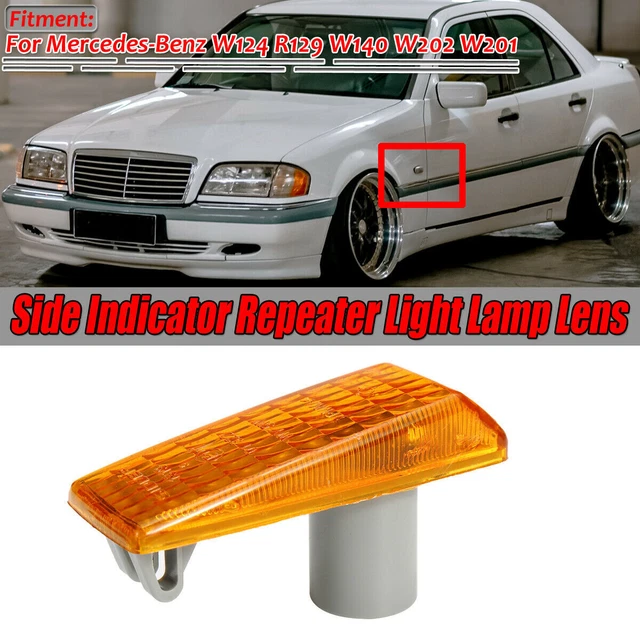AMBER SIDE LIGHT Repeater Indicator for Mercedes-Benz W124 R129 W140 ...