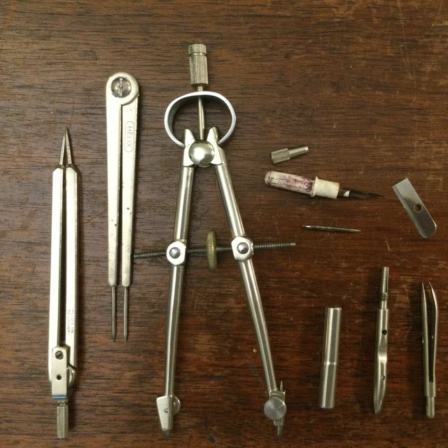VINTAGE COLLECTION HELIX technical compass/dividers drawing instruments ...