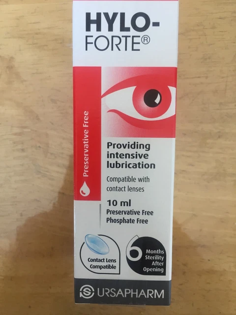 HYLO-FORTE INTENSIVE LUBRICATING Eye Drops 10ml PRESERVATIVE FREE For ...