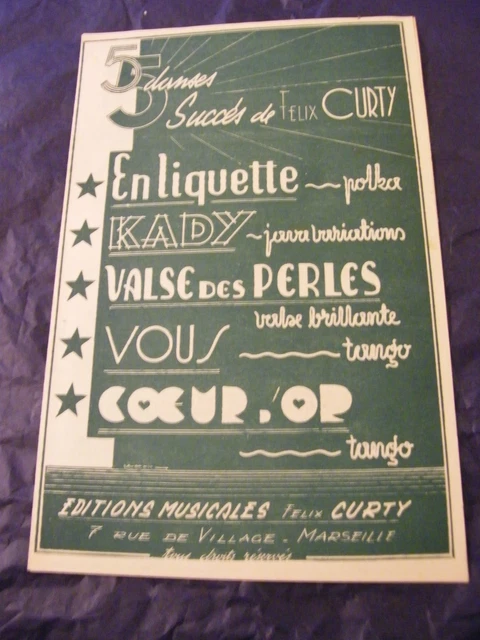 SPARTITO 5 DANSES Succès De Felix Fabrice IN Cami Kady Vous Corte D'Or ...