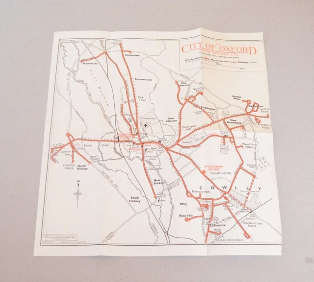 BUS COACH TIMETABLE Route Map City of Oxford Motor Svcs. 1962 £10.00 ...