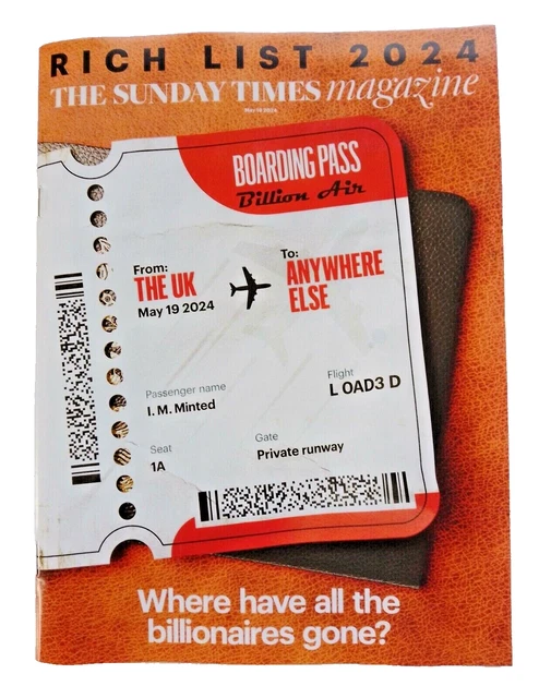RICH LIST 2024 ~ Sunday Times Magazine 19/5/24 ~ John Caudwell + Susie ...