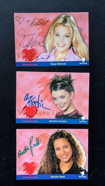 VERBOTENE LIEBE - 3 original signierte Autogrammkarten - Konvolut - Das ...