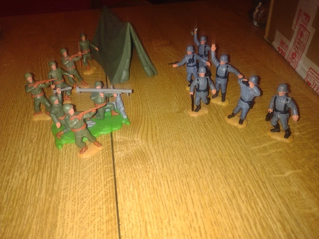 TIMPO TOY SOLDIERS WW2 German+U.S Infantry+Tent £15.00 - PicClick UK
