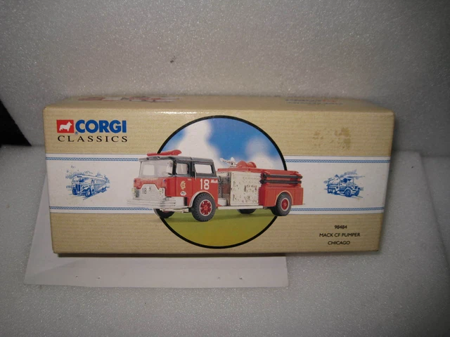 CORGI 1/50 MACK Cf Pumper Fire Engine Red / Black Chicago Fire Deptment ...