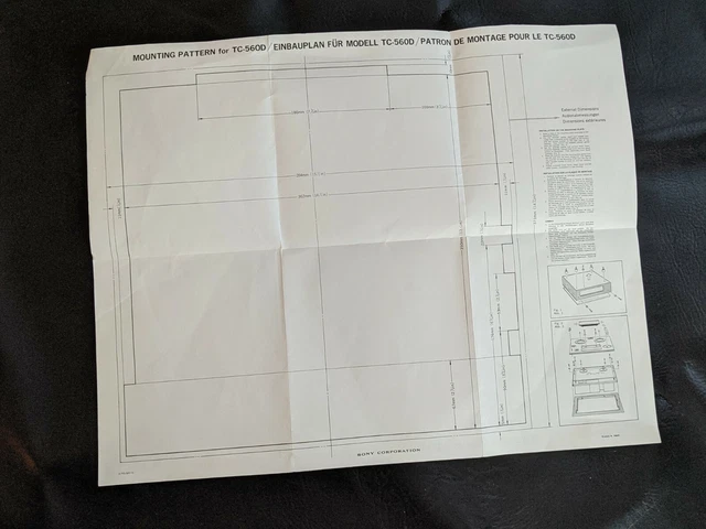 SONY TC-560D ORIGINAL Montage Muster Diagram Schwarz Weiß 3-193-069-13 ...