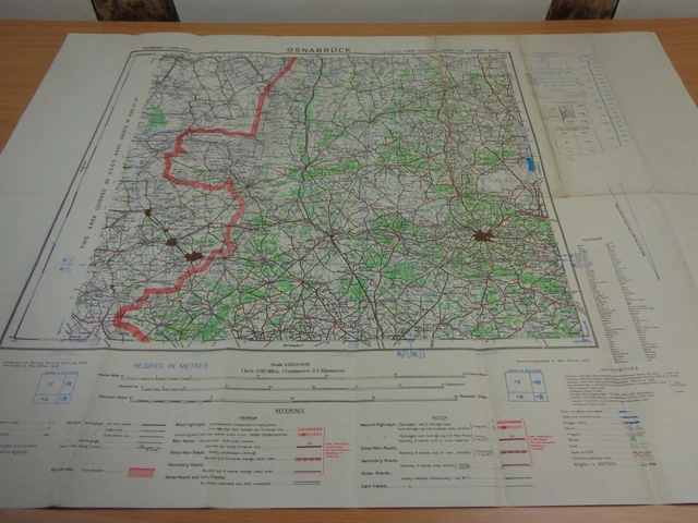 WW2 RAF / Army map of GERMANY & THE NETHERLANDS entitled "OSNABRUCK" £ ...