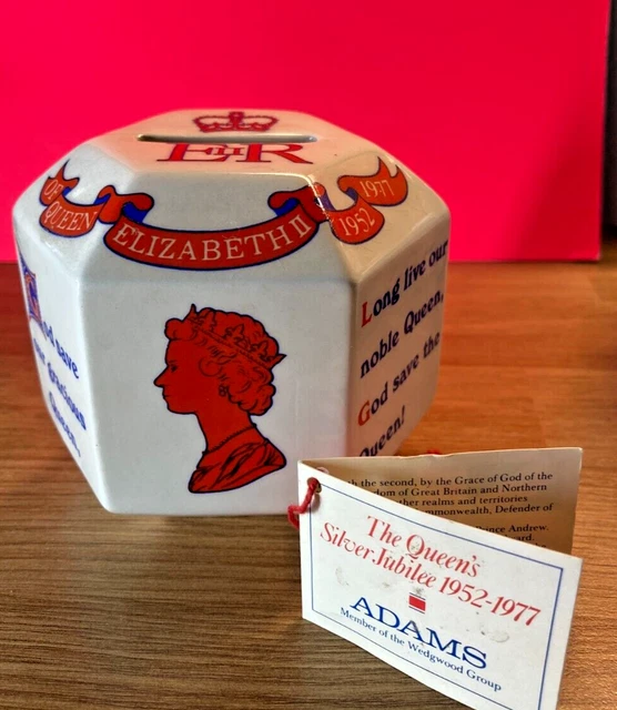 MONEY BOX 1977 - Queen Elizabeth II Silver Jubilee - Adams Pottery ...