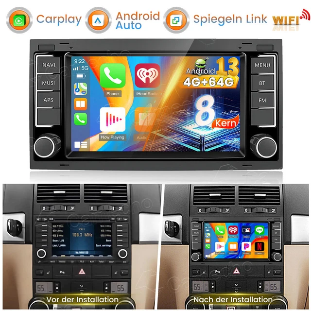 4G+64GB ANDROID 13 CarPlay Autoradio GPS NAVI BT Für VW Touareg 7L T5 Multivan EUR 169,99 ...