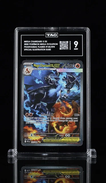 POKEMON 2025 MEGA Charizard X ex 125/094 SIR Phantasmal Flames TAG 9 £ ...