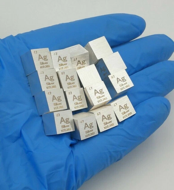 SILVER METAL DENSITY Cube 10mm 99.99% Pure for Element Collection EUR ...