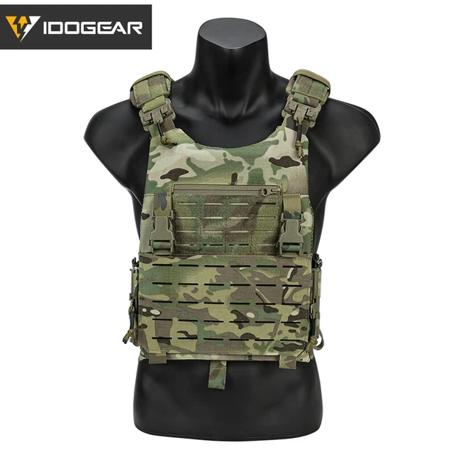 IDOGEAR TACTICAL VEST Airsoft Plate Carrier Laser Cut MOLLE Quick ...