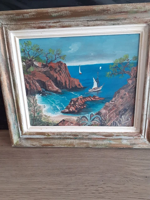TABLEAU ,HUILE SUR toile ,Marine ,signée ,à Identifier EUR 49,00 - PicClick FR