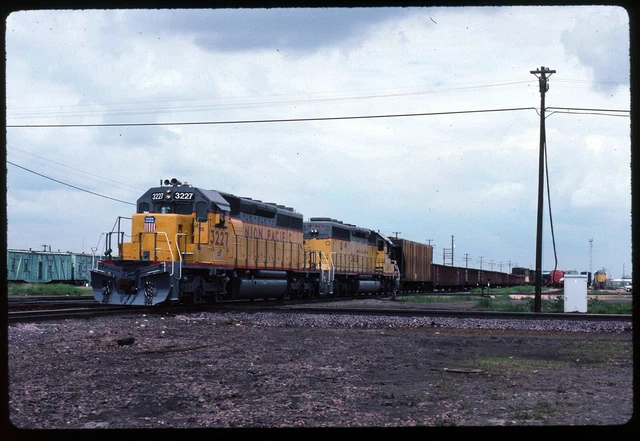 ORIGINAL RAIL SLIDE - UP Union Pacific 3227+ Grand Island NE 7-21-1990 ...