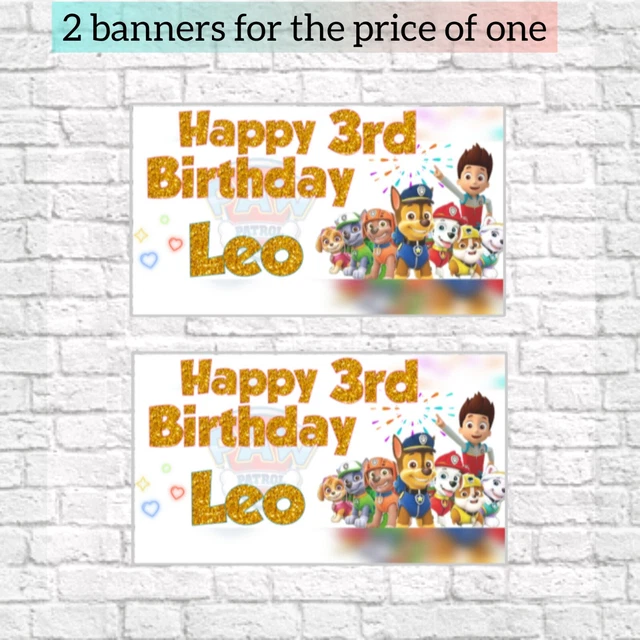 PAW PATROL PERSONALISED Birthday Banner - Paw Patrol Personalised Party ...