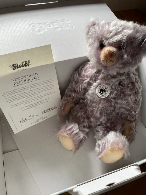 STEIFF TEDDY BEAR Replica 1925 Violet Tip Limited Edition £150.00 - PicClick UK