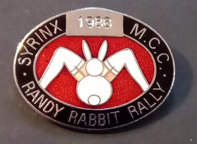 VINTAGE ENAMEL MOTORCYCLE Club Badge ~ Syrinx M.c.c. 1988 ~ Randy ...
