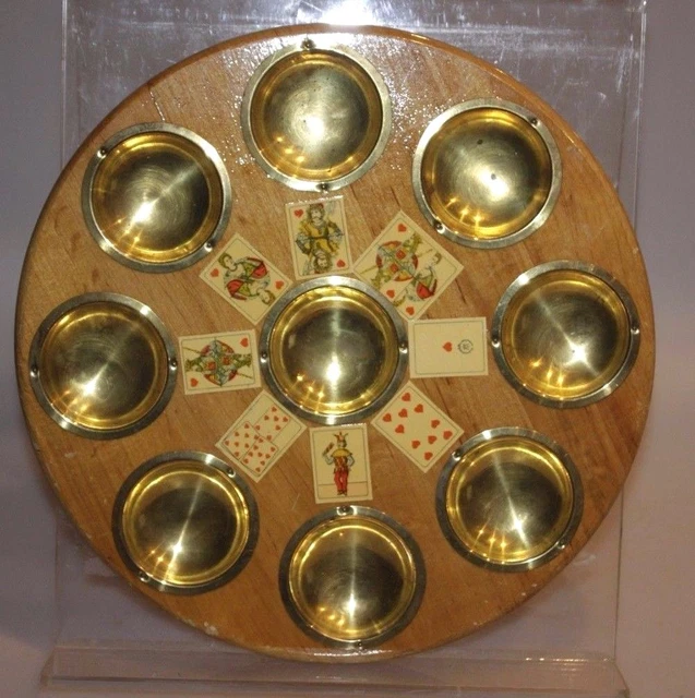 UM 1945 ANTIKES Kibri Pochbrett Pochspiel Pochen, massiv Holz mit ...