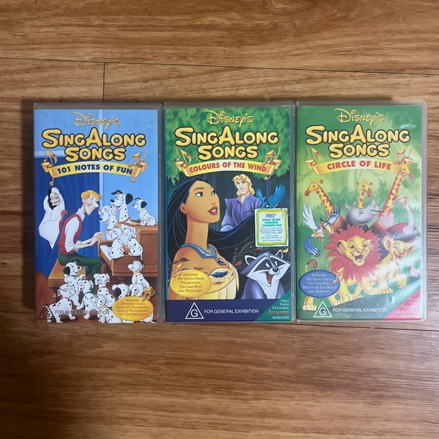 VINTAGE DISNEY SING Along Songs 3VHS Lion King Pocahontas 101 ...