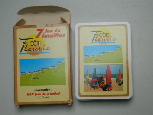 ANCIEN JEU DE 7 familles publicitaire état neuf côte fleurie Calvados ...