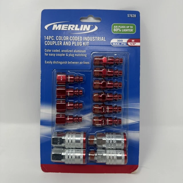 MERLIN COLOR-CODED INDUSTRIAL Coupler and Plug Kit, 14 Pc. 57628 - NEW ...