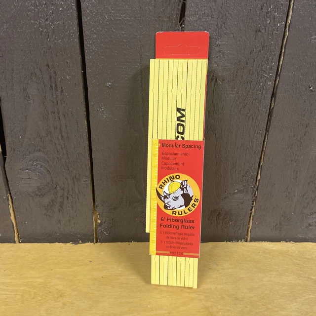 RHINO RULERS FOLDING Modular Brick Spacing Ruler 6' Length 55120 $23.00 ...