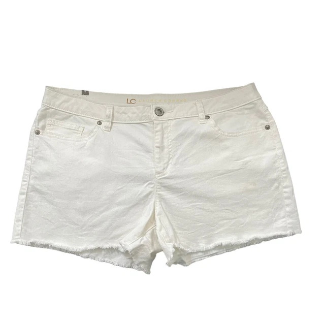LC LAUREN CONRAD White Cut Off Denim Jean Shorts Women's Size 14 Casual ... LC LAUREN CONRAD White Cut Off Denim Jean Shorts Women's Size 14 Casual ...