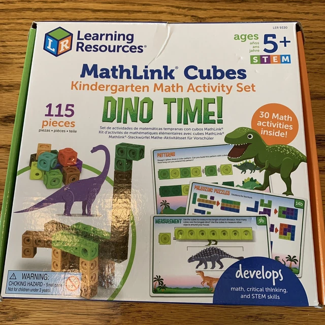 LEARNING RESOURCES MATHLINK Cubes Kindergarten Math Activity Set Dino ...