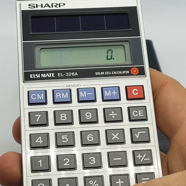 VINTAGE SHARP ELSI MATE EL-326A Solar Cell Calculator made in Japan Pre ...