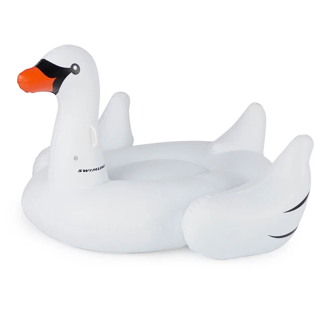 SWIMLINE GIANT SWAN Inflatable Ride-On Swimming Pool Raft Float, White ...