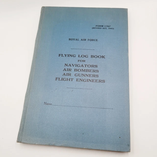 WW2 RAF LOG BOOK "McGOWAN" FLYING AIR CREW NAVIGATORS, BOMBERS GUNNERS ...