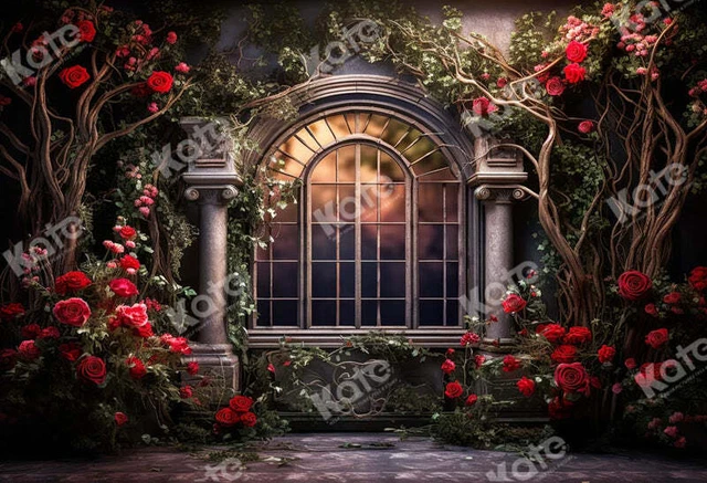 KATE ROMANTIC VALENTINE'S Day Rose Window Backdrop Designed by ...