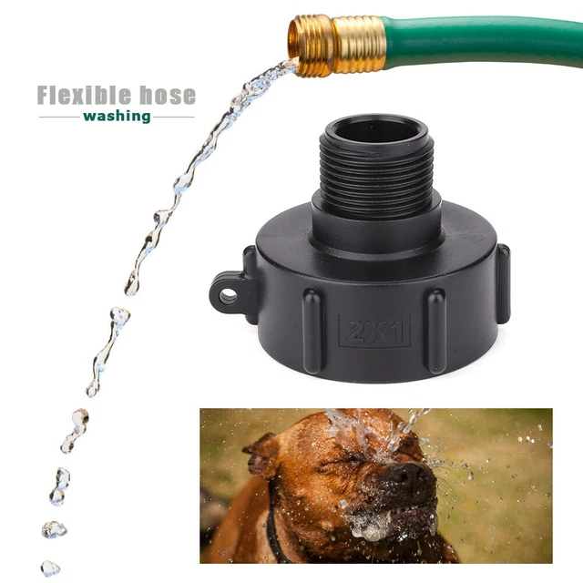 PLASTIC IBC TANK Fittings Coarse Threaded Cap Water Tap Adapter (2x1 ...